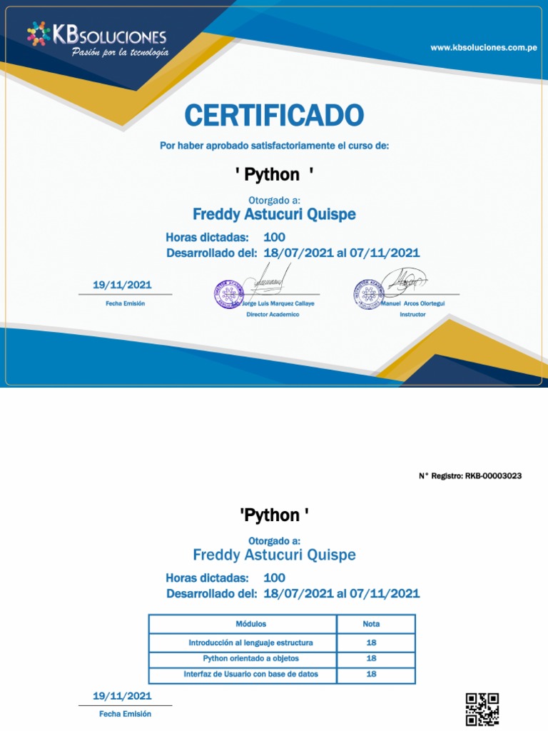 Certificado Python | PDF