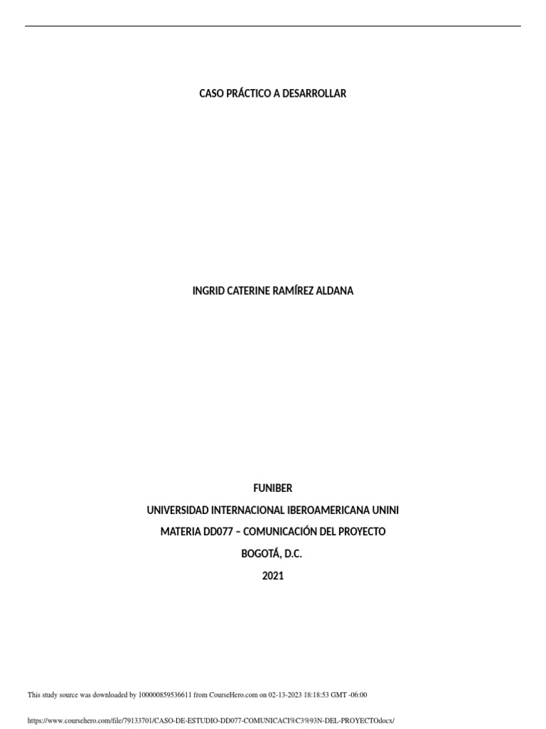 1.-Caso de Estudio DD077 Comunicaci N Del Proyecto | PDF