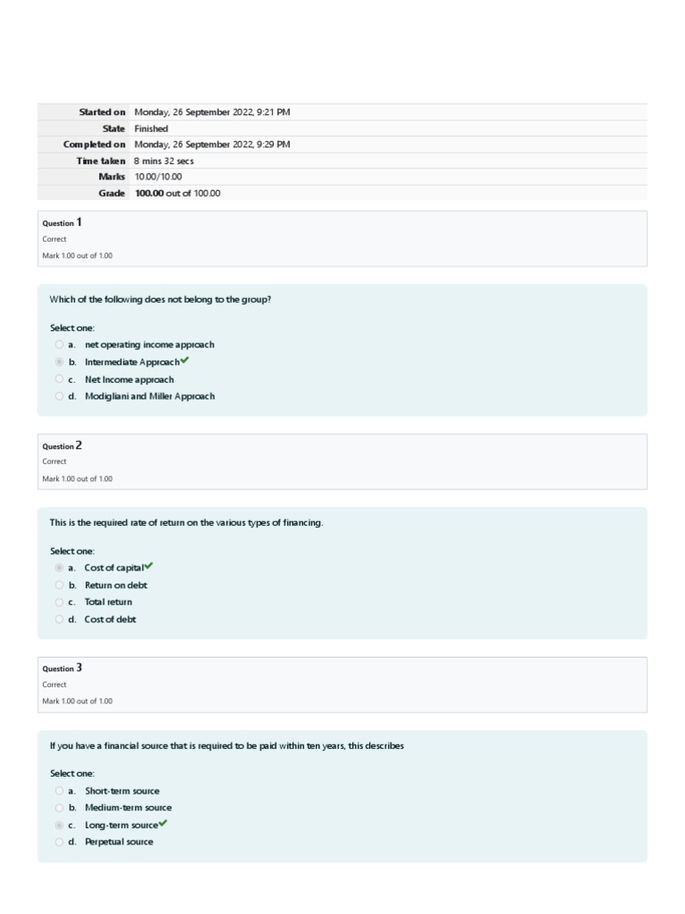 BAFM6102 - Midterm Quiz 1 - Attempt Review | PDF | Career & Growth | Business
