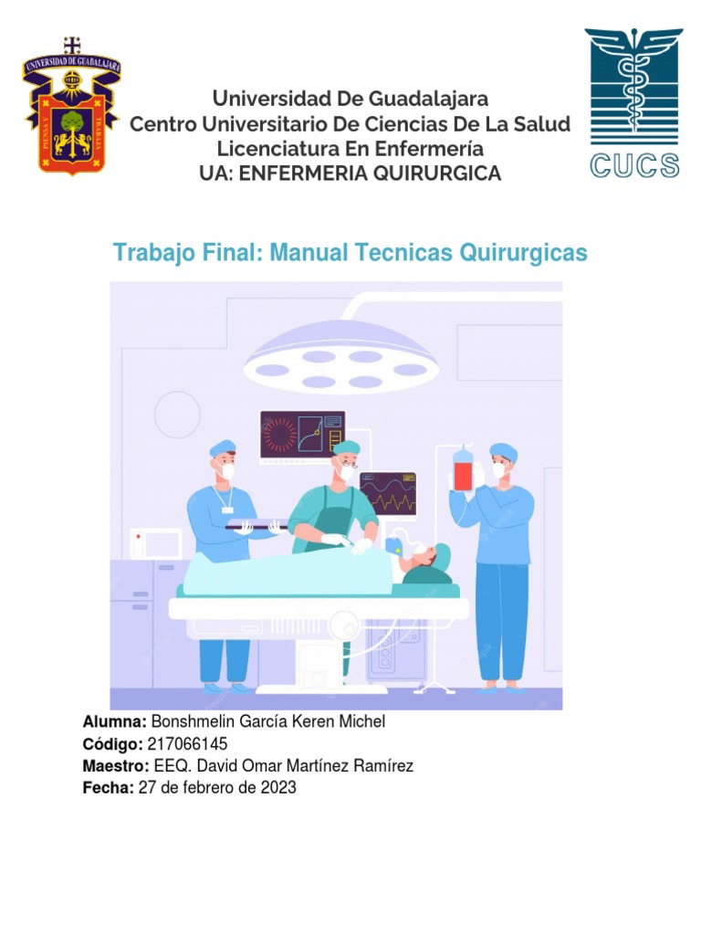 TF Manual Tecnicas Quirurgicas KMBG | PDF | Cirugía | Especialidades ...