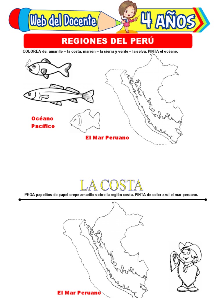 Las Tres Regiones Del Perú para Niños de 4 Años | PDF