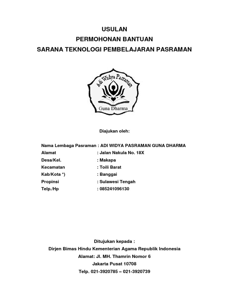 Permohonan Bantuan Teknologi Pasraman | PDF