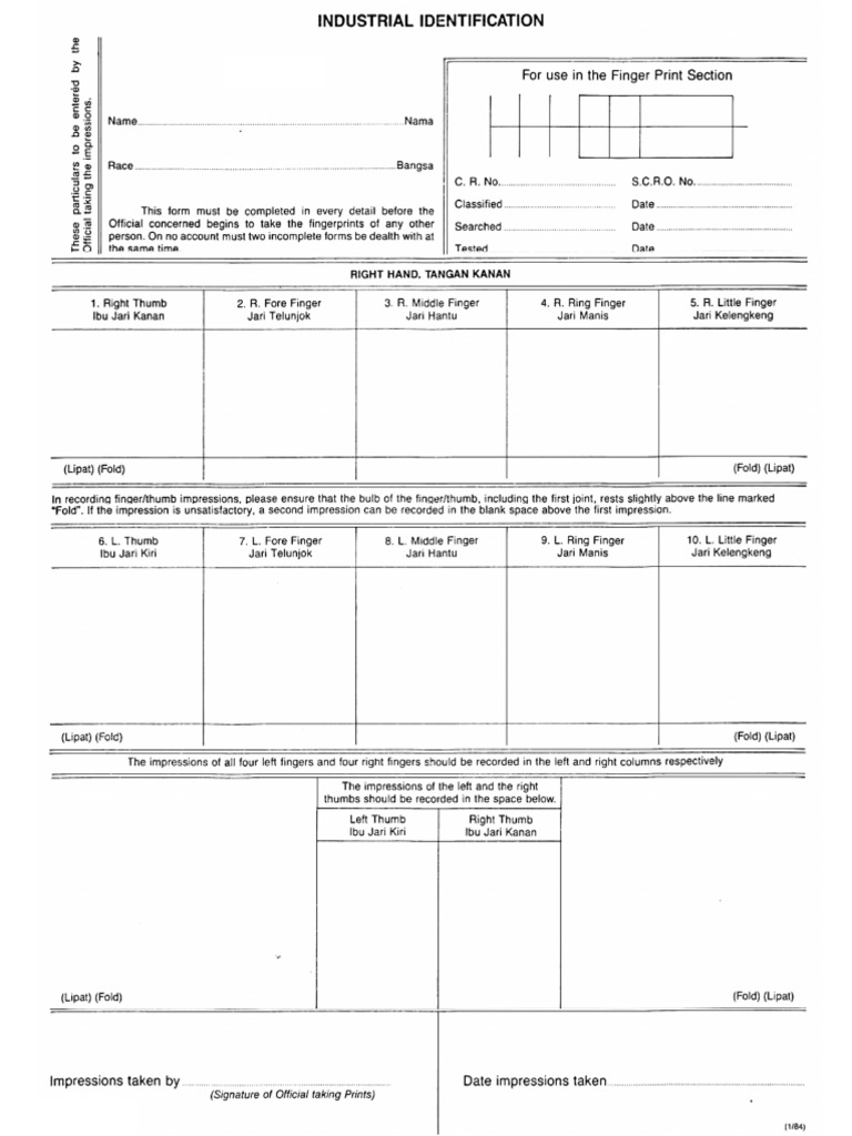 Singapore-Singapore COC-Fingerprint-Form | PDF