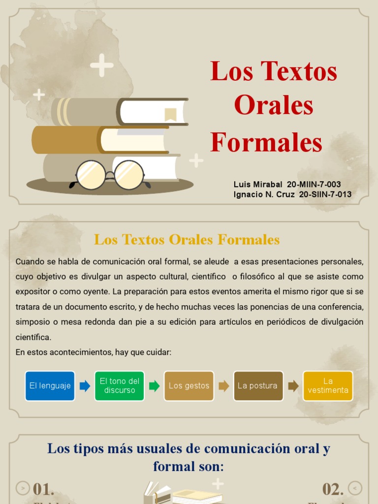 Características de Textos Orales Formales | PDF | Comunicación | Habla