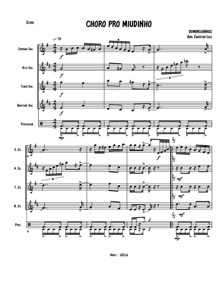 Choro Pro Miudinho | PDF