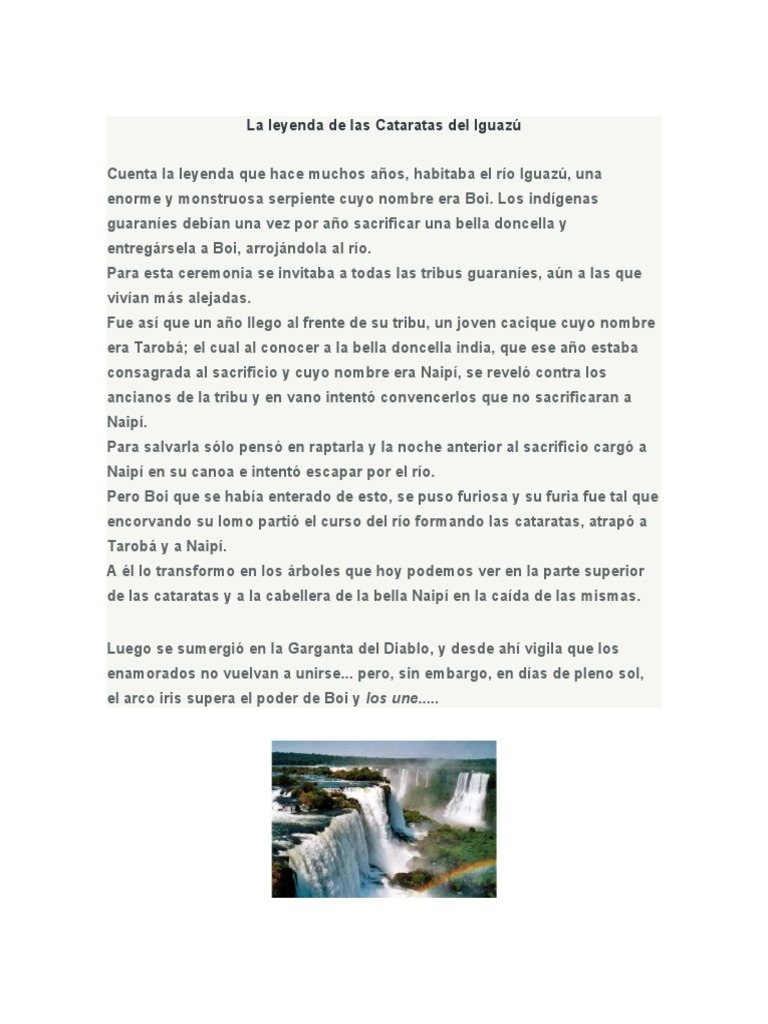 La Leyenda de Las Cataratas Del Iguazú | PDF