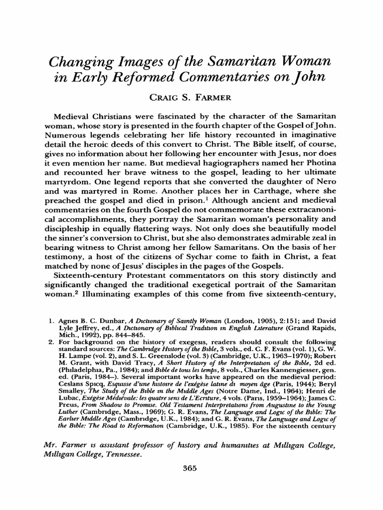 Changing Images of The Samaritan Woman | PDF | Calvinism | Jesus