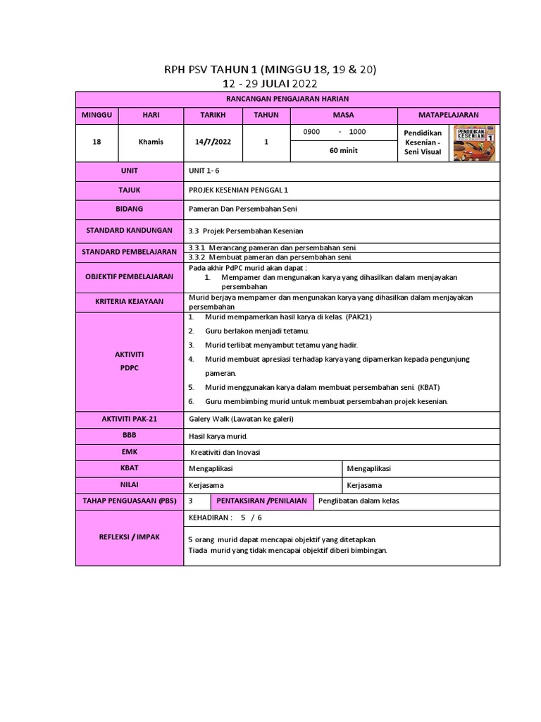 RPH PSV Dan Sejarah M18-M20 | PDF