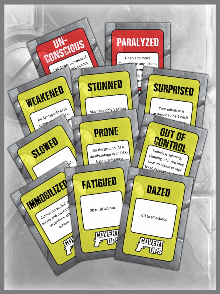 Covert Ops - Condition Cards - Print and Play | PDF