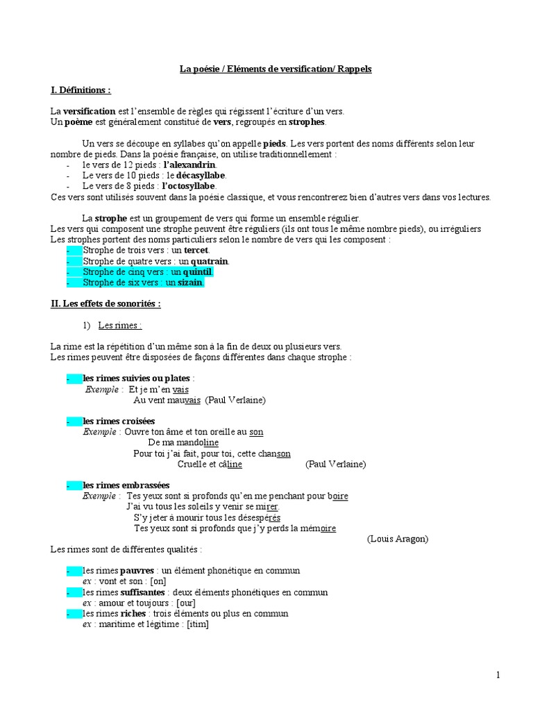 La Poésie - Versific | Download Free PDF | Rime dans la poésie | Poésie