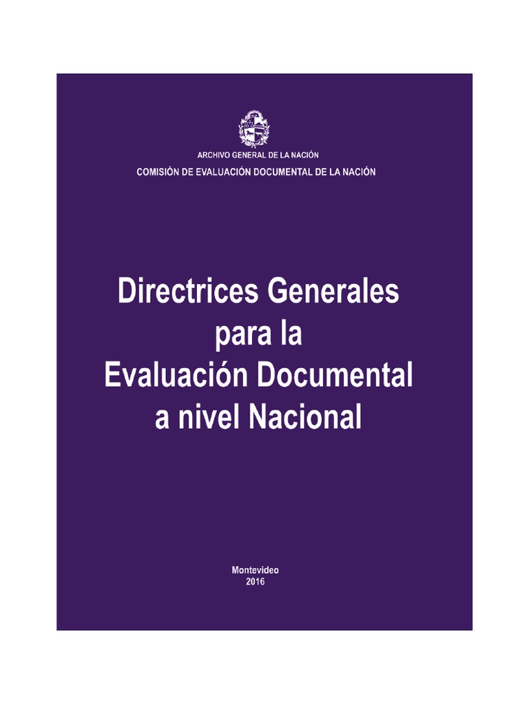 Directrices para La Evaluación Documental A Nivel Nacional Uruguay | PDF