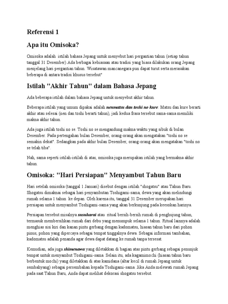 Omisoka Referensi | PDF