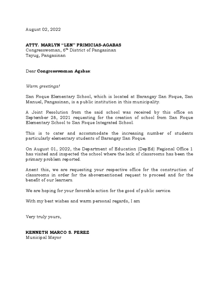 Draft-Letter-Cong.-Agabas | PDF