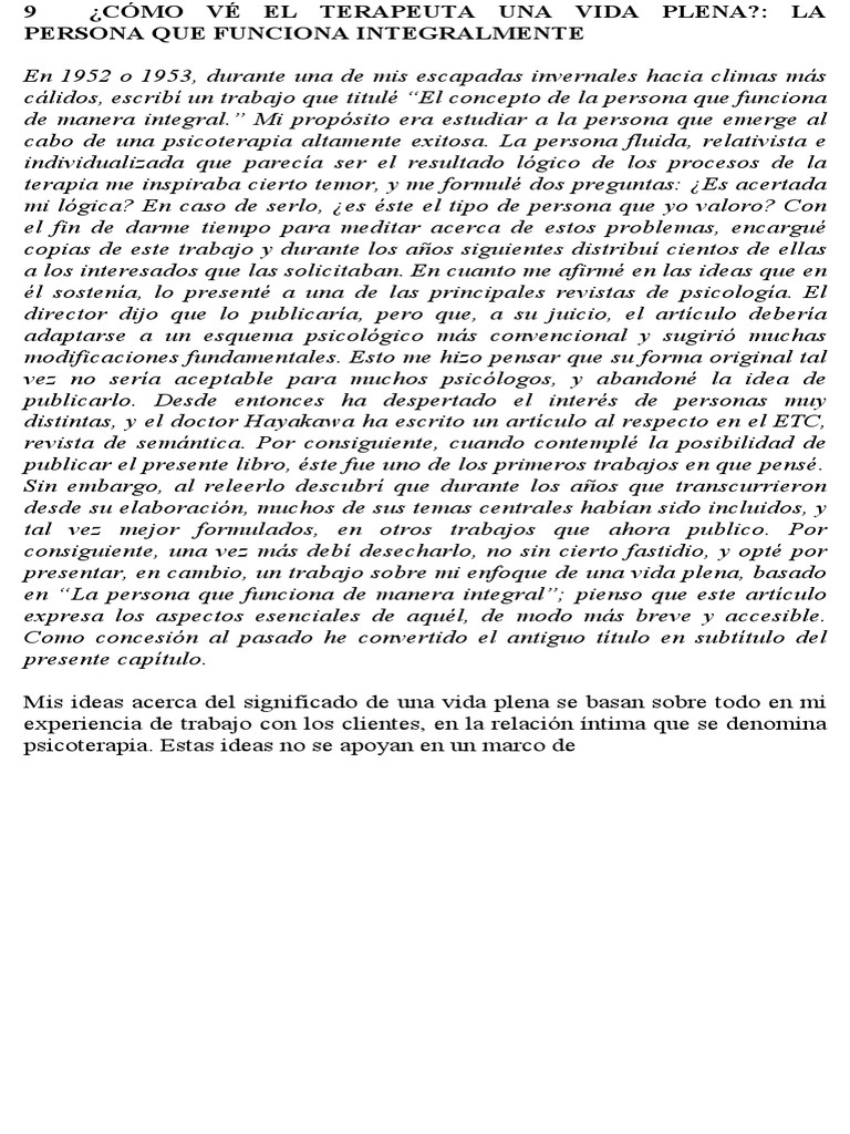 Cap%C3%ADtulo9 Carl Rogers El Proceso de Converti | PDF | Experiencia ...