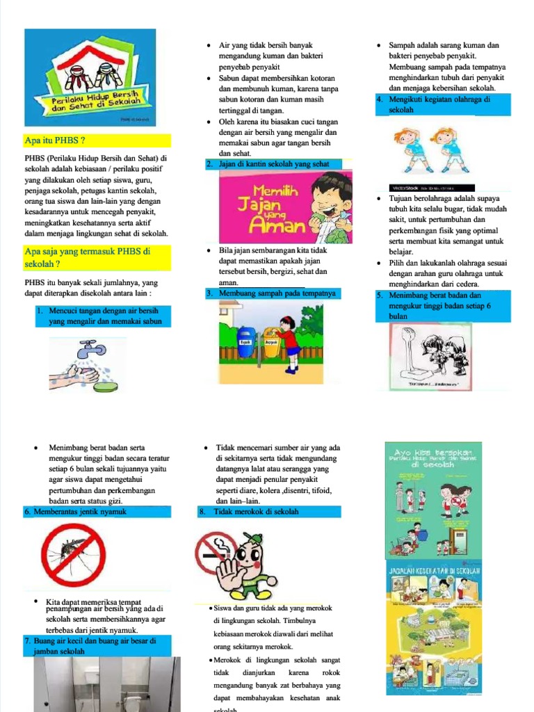 PDF Leaflet Phbs Di Sekolah Compress | PDF