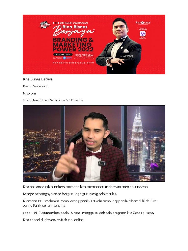 Bina Bisnes Berjaya 050322 - Day 2 Session 3 | PDF