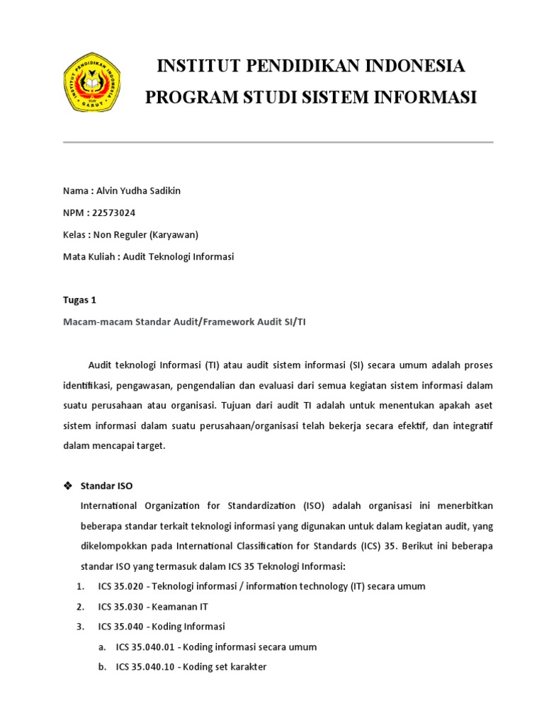 Tugas 1 Audit TI | PDF