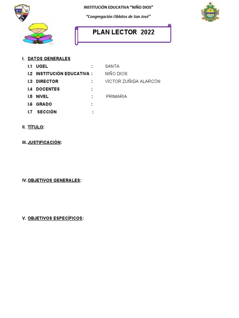 Esquema de Plan Lector -2022-Primaria | PDF | Salón de clases