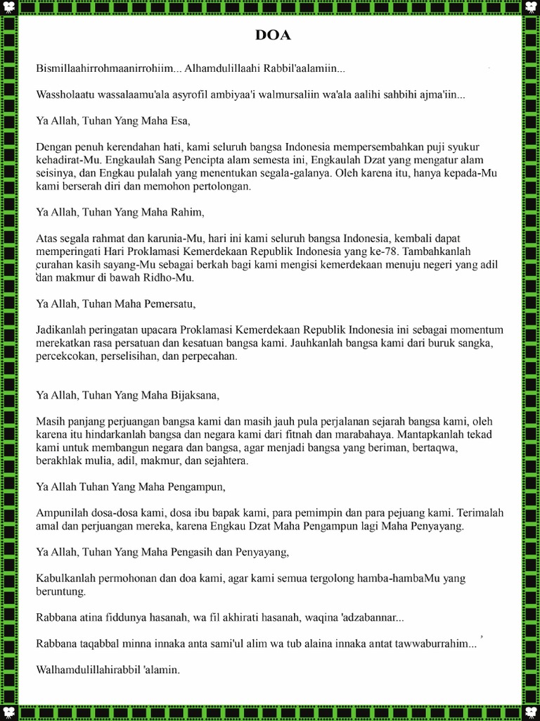 DOA 17 Agustus | PDF