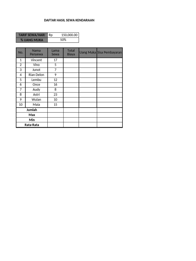 Membuat Tabel Excel | PDF