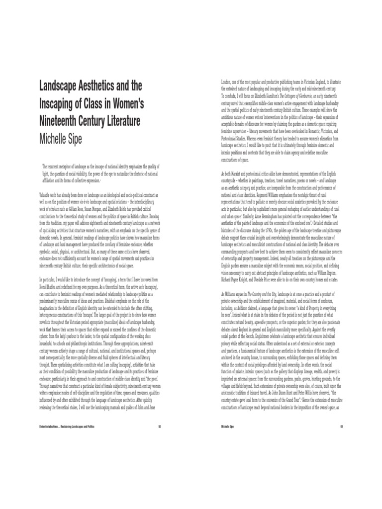 MICHELLE SIPE - Lanscape Aesthetics (Inglés) | PDF | Landscape | Space