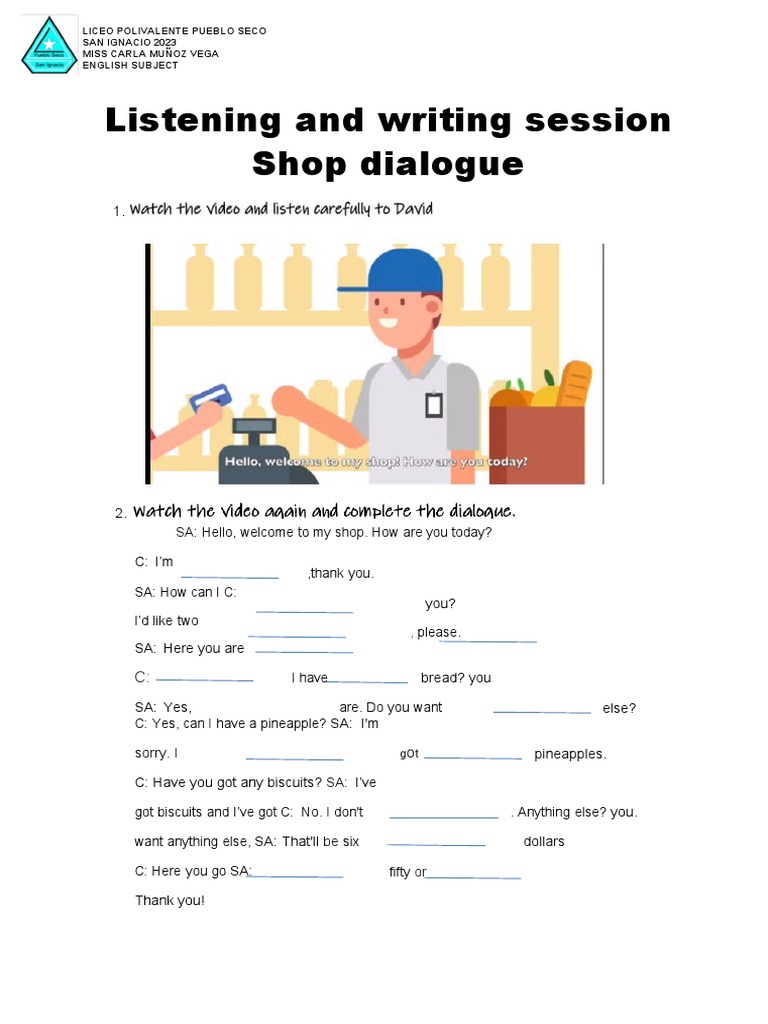 Listening Dialogue Shopping | PDF
