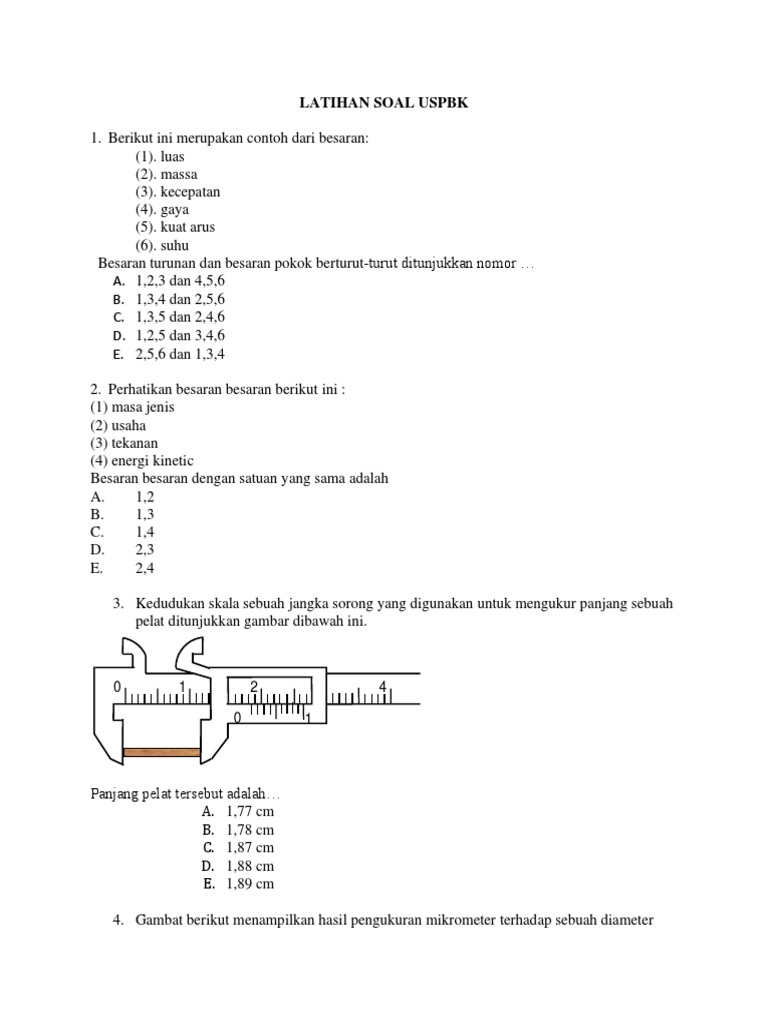 Latihan Soal Uspbk | PDF