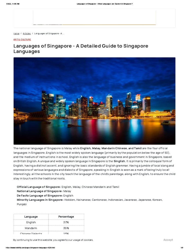 Languages Spoken in Singapore | PDF | Languages Of Singapore | Standard ...