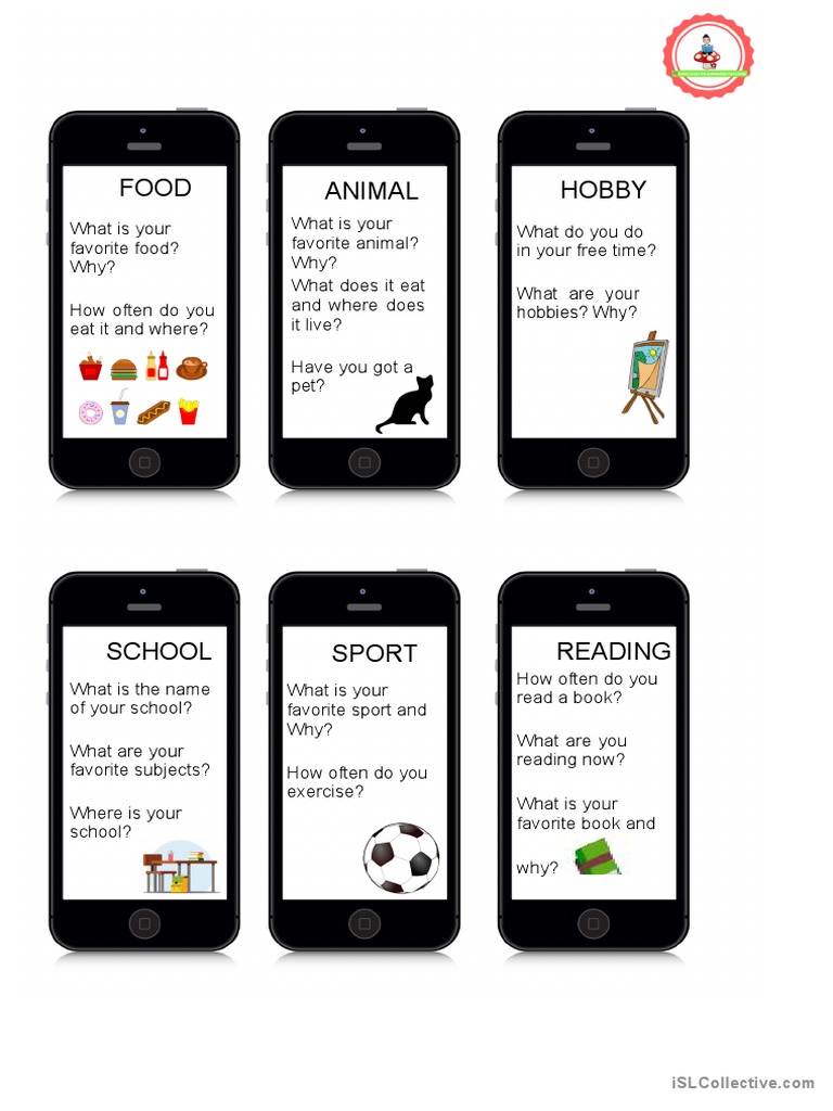 Speaking Cards Speaking Activity | PDF