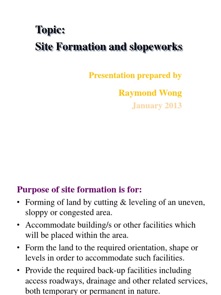 Site Formation and Slope Stabilization | PDF | Science & Mathematics