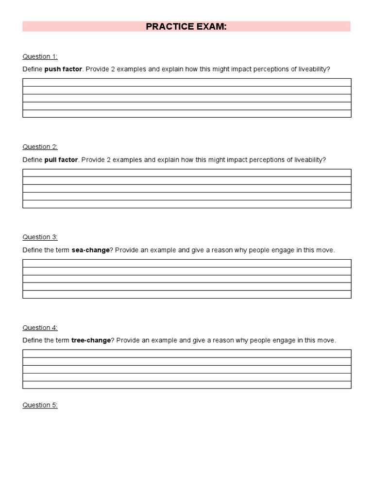 Practice Exam | PDF | Traffic