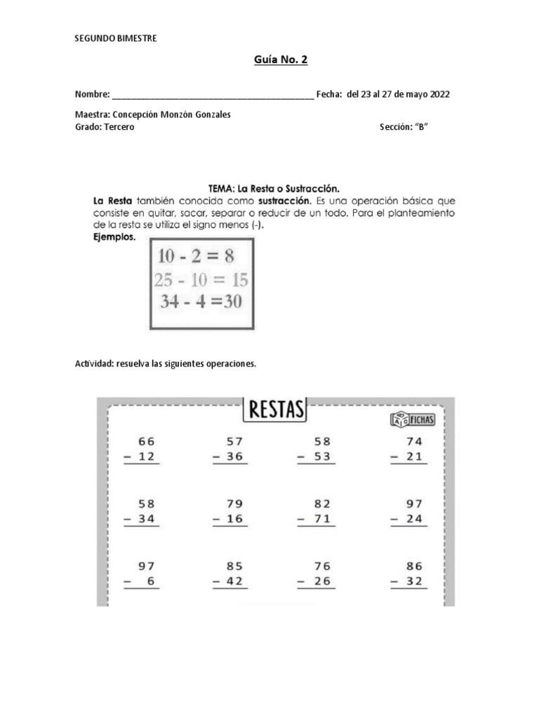 Guía No 2 - SEGUNDO BIMESTRE | PDF