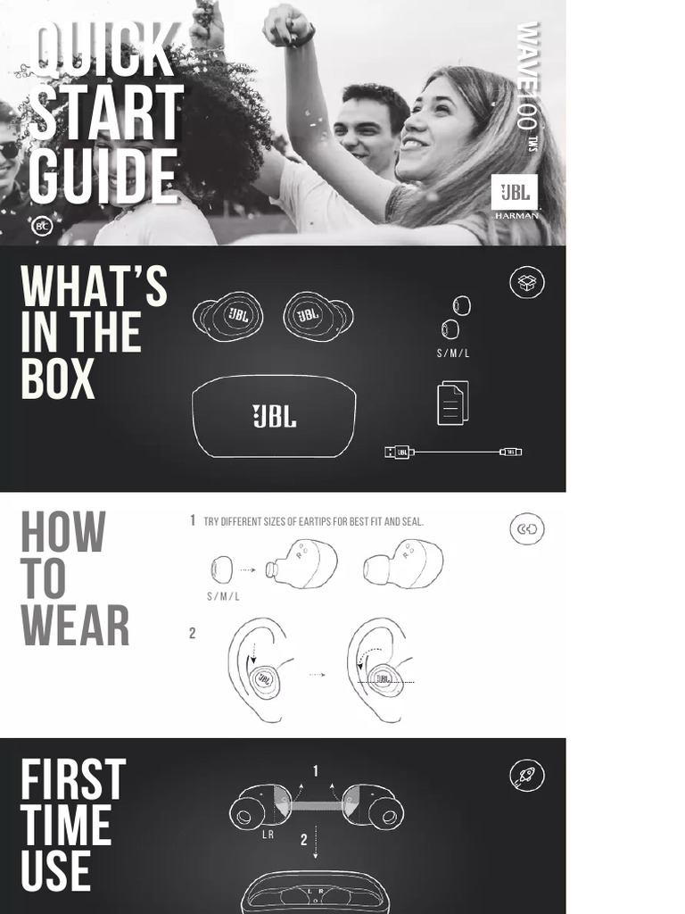 Manual de Instruções JBL Wave 100TWS (2 Páginas) | PDF