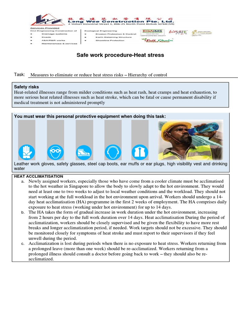 safe-work-procedure-HEAT STRESS | Download Free PDF | Hyperthermia ...
