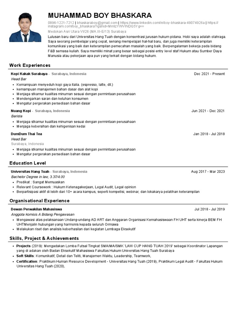 Cv. Muhammad Boy Bhaskara | PDF
