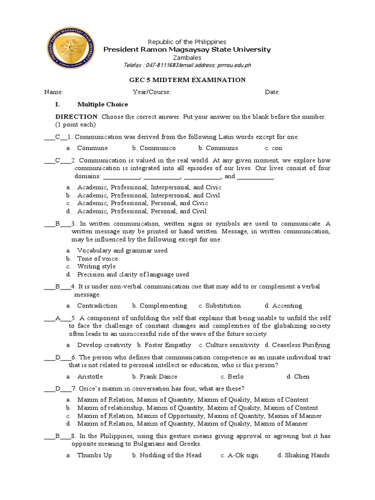 GEC 5- MIDTERM EXAM(JOHN KARL M. ASAÑA) | PDF