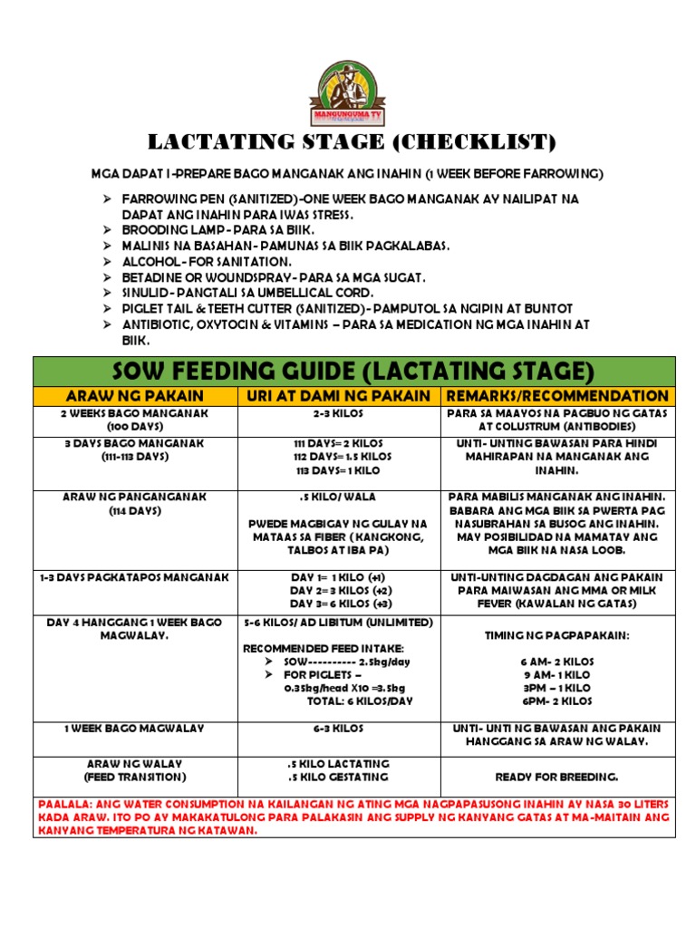 Sow Feeding Guide Lactating - Final PDF | PDF