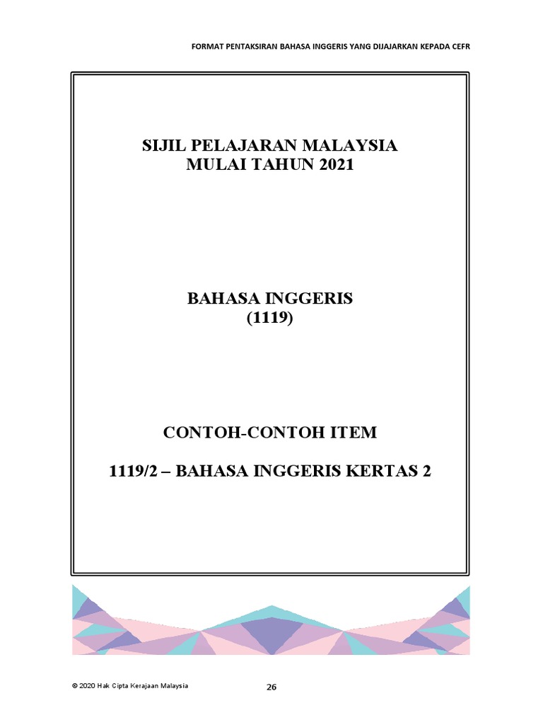English Format Paper 2 SPM 1119 2021 | PDF