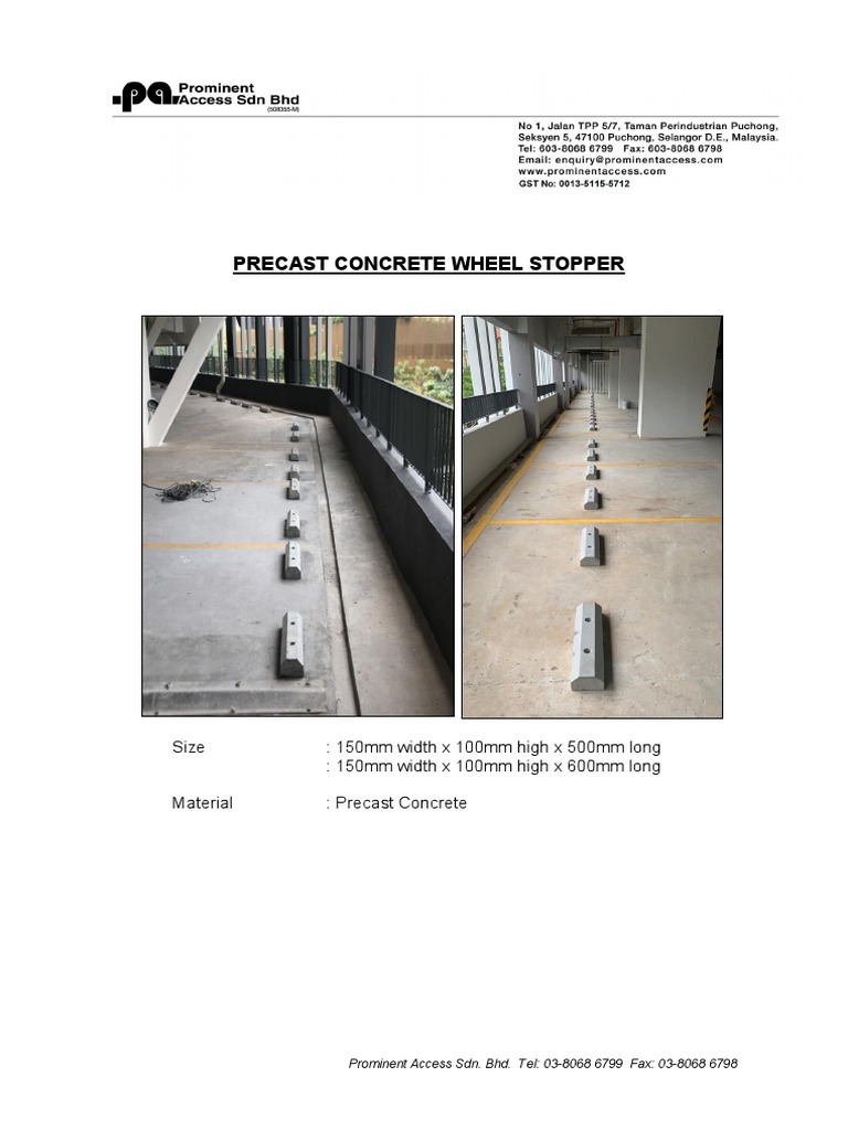 Catalog - Precast Wheel Stopper | PDF