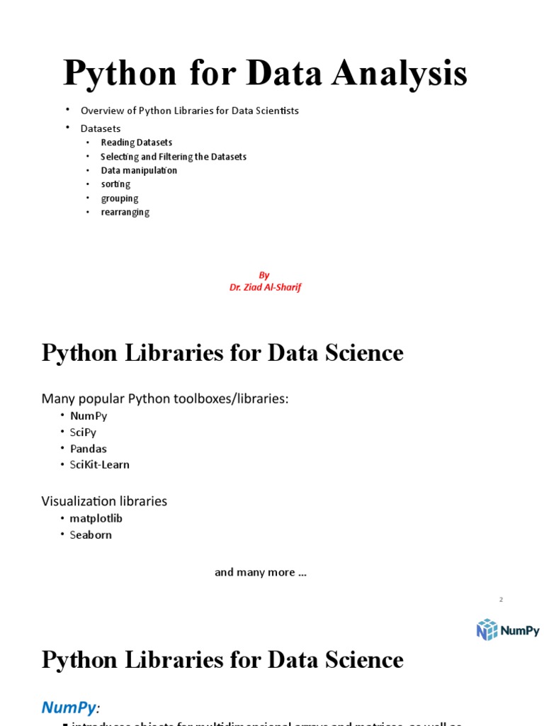 01 Python For Data Analysis (Ziad) | PDF | Teaching Methods & Materials | Computers