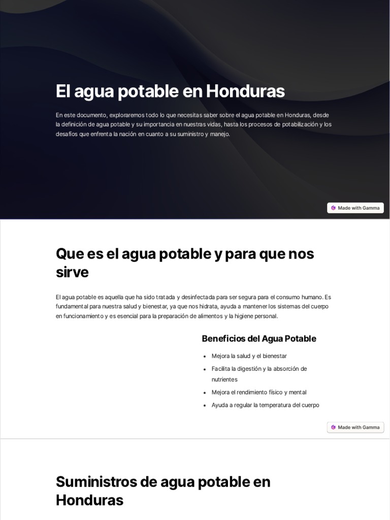 Desafíos del Agua Potable en Honduras | PDF | Agua | Agua potable
