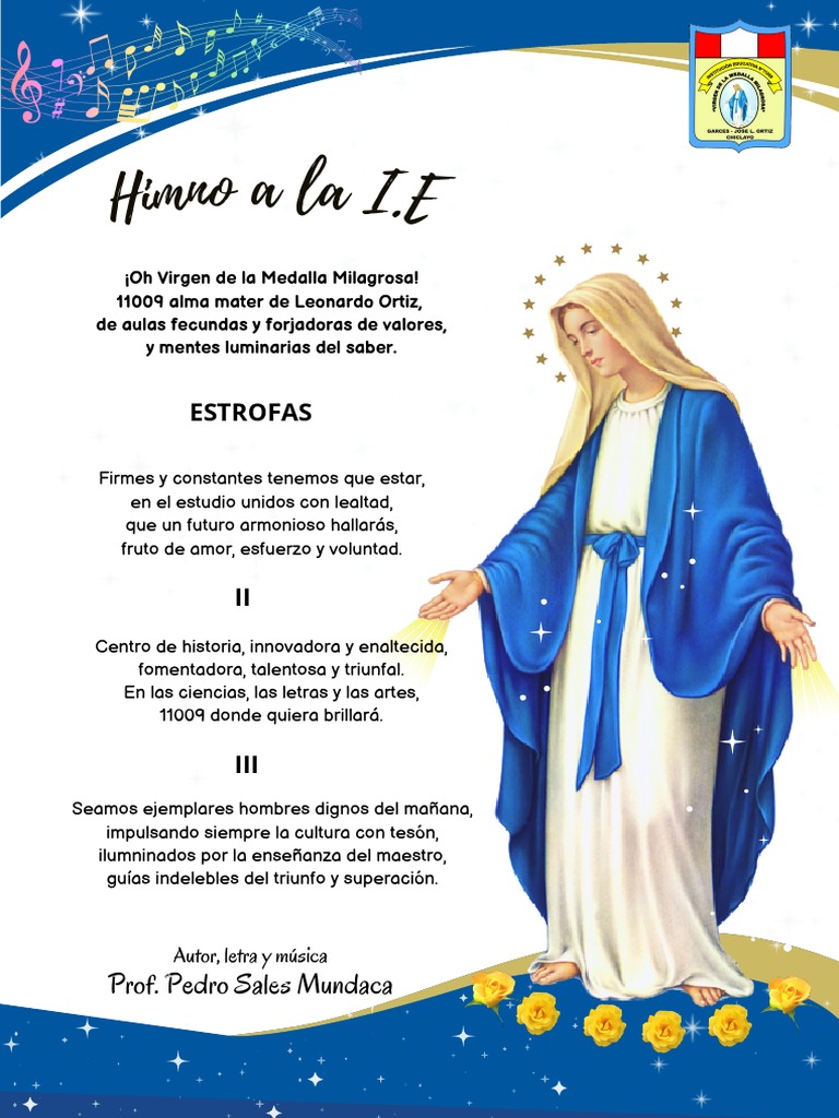 Himno Al Colegio 11009 Virgen De La Medalla Milagrosa Pdf