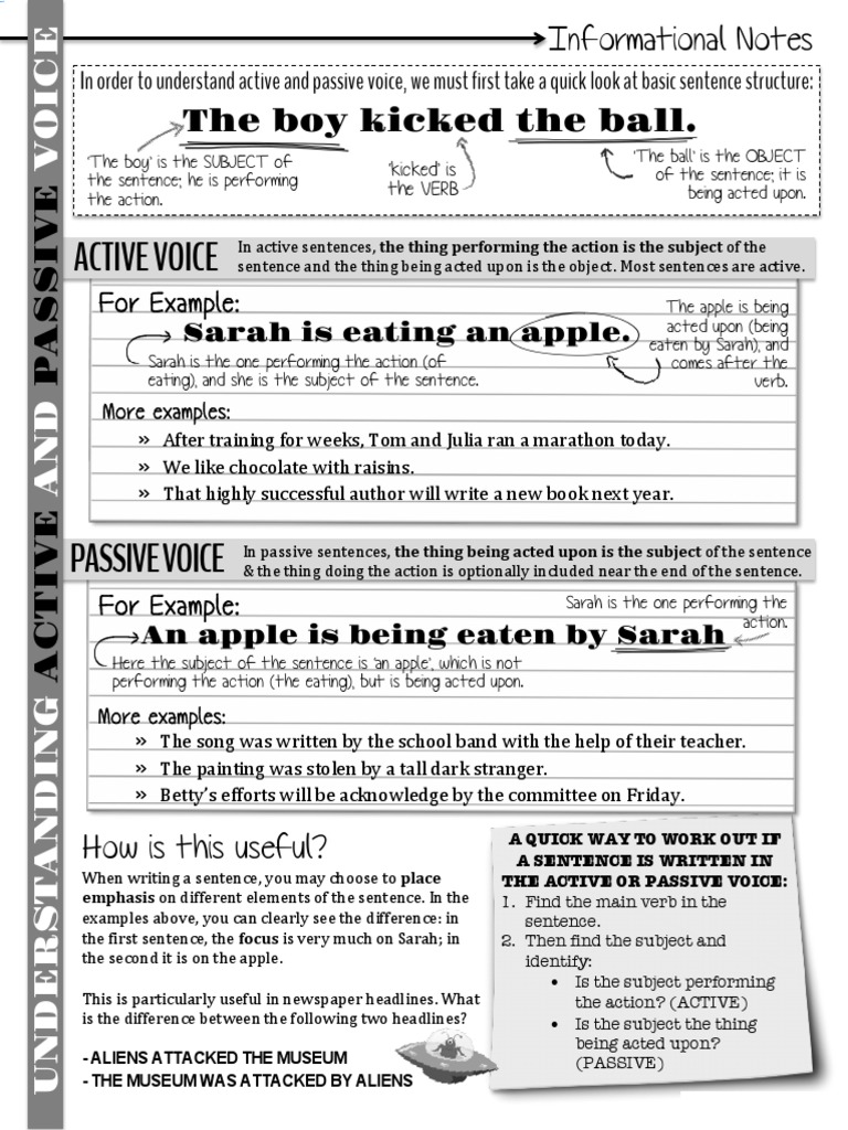 Active and Pasive Worksheet | PDF