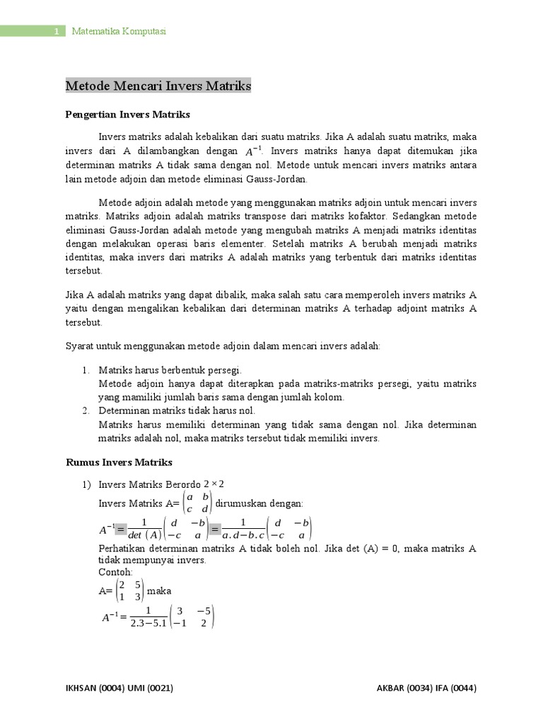 Metode_Mencari_Invers_Matriks,_Determinan_Matriks,_Operasi_baris ...