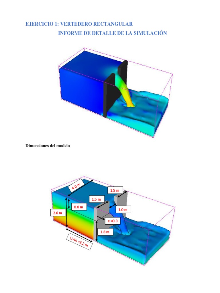 Simulación de Vertedero Rectangular | PDF