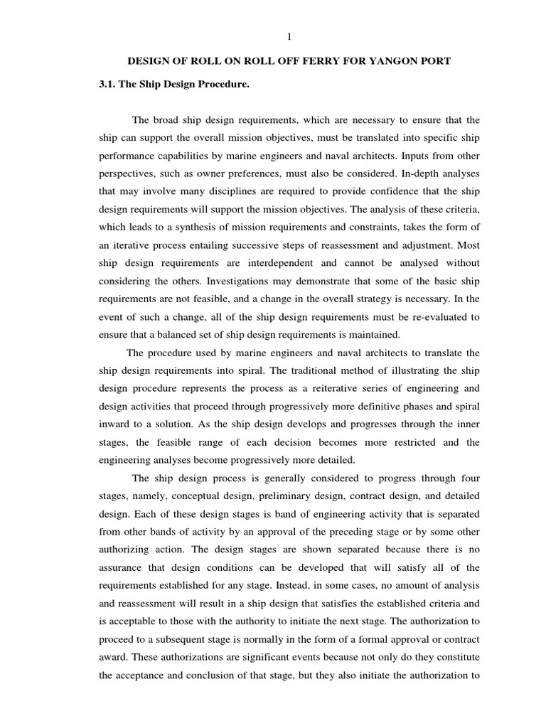 RoRo Ferry Design for Yangon Port | PDF | Technology & Engineering