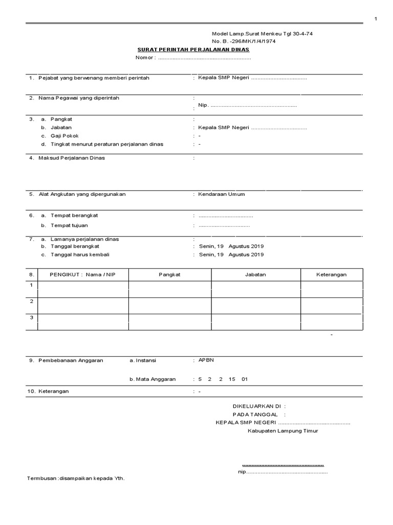 SPPD Untuk Sekolah | PDF