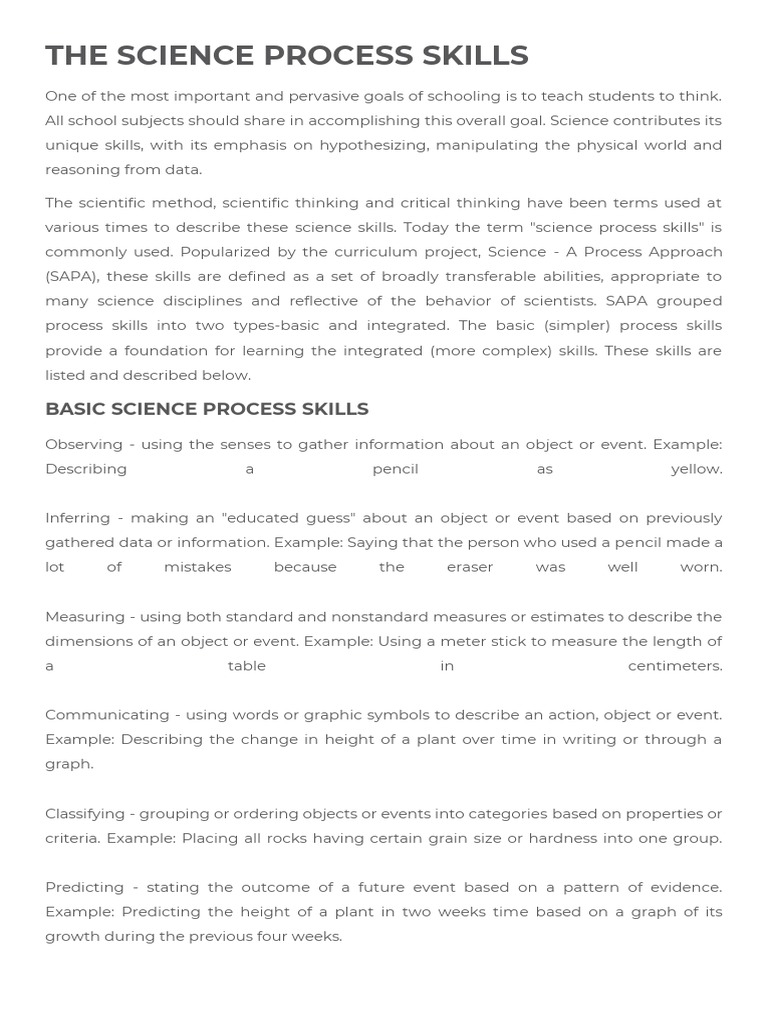 THE-SCIENCE-PROCESS-SKILLS (1) | PDF
