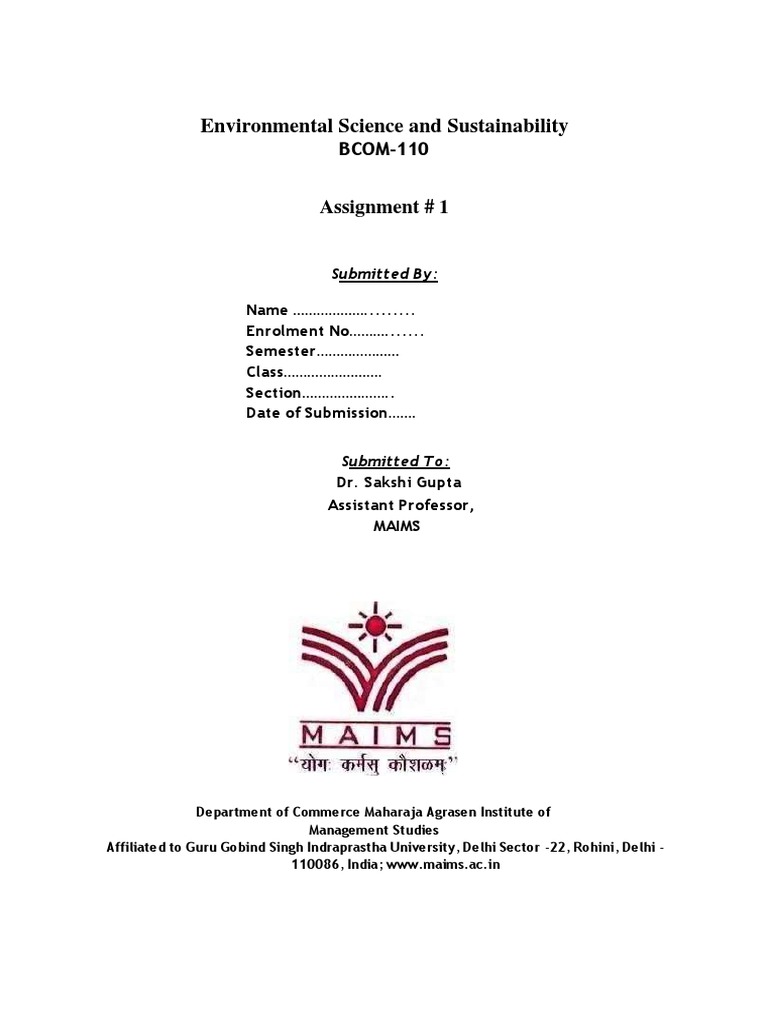 Environmental Science Assignment Guide | PDF