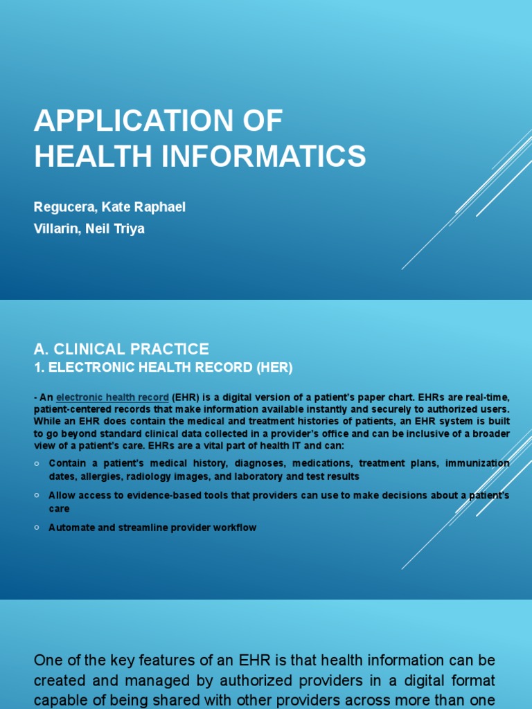 Application of Health Informatics | PDF | Self-Improvement | Science & Mathematics